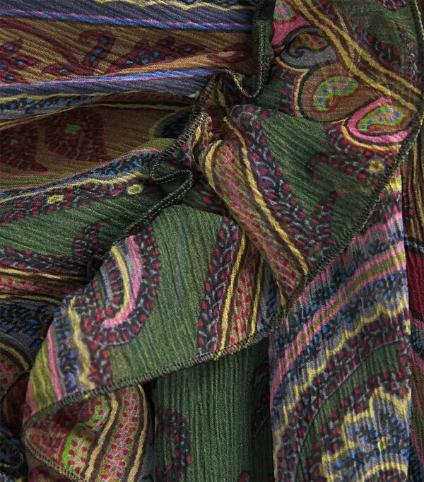 Etro Silk Paisley Ruffle Maxi Dress