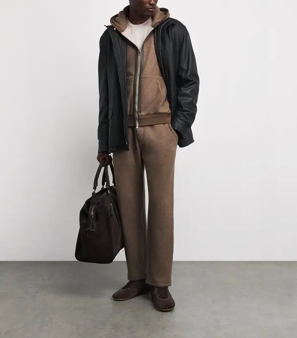BRETT JOHNSON Deerskin Field Jacket With Stand Collar