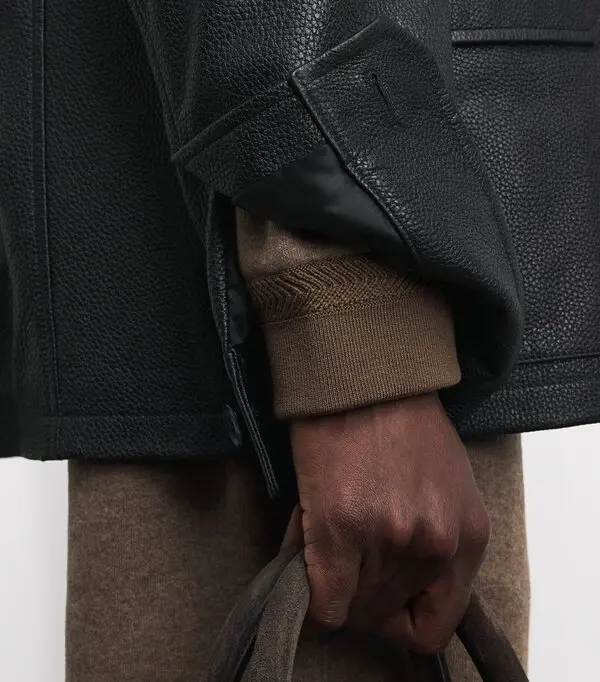 BRETT JOHNSON Deerskin Field Jacket With Stand Collar