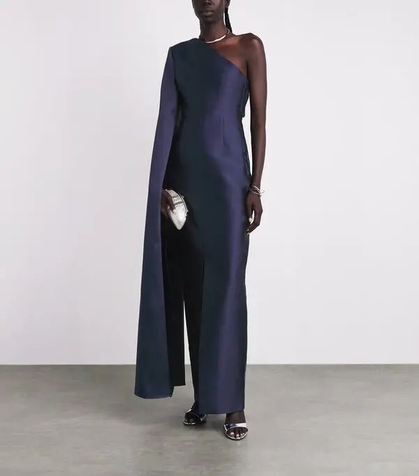 Solace London Asymmetric Cape Gown
