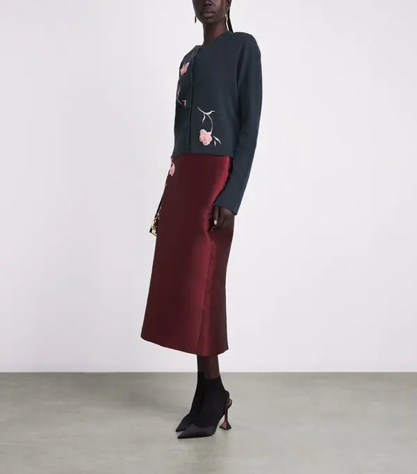 Erdem Embroidered Fitted Cardigan