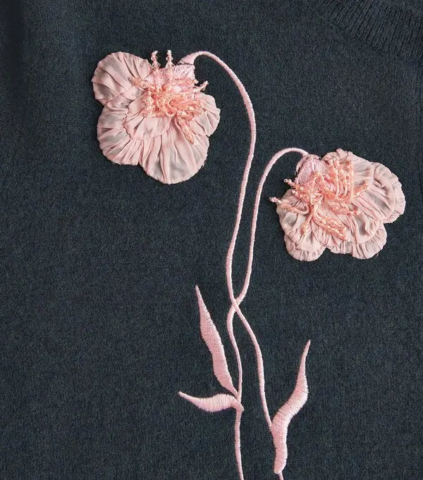 Erdem Embroidered Fitted Cardigan