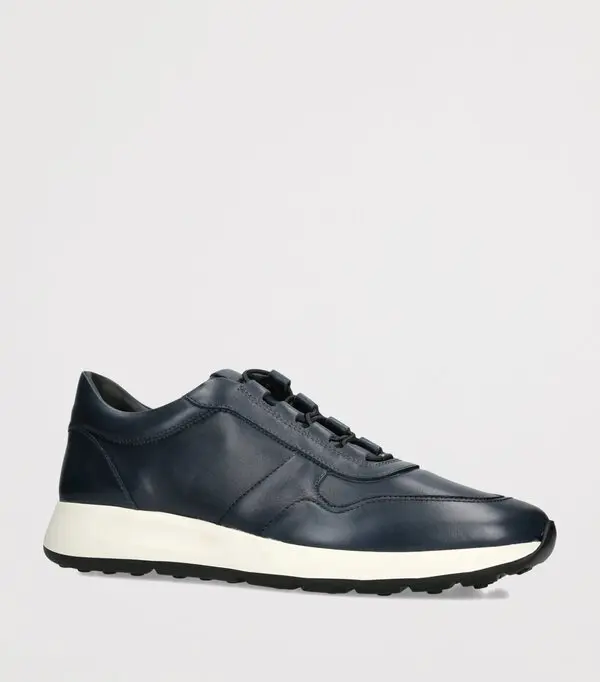 TOD'S Leather Allacciato Sneakers - Navy