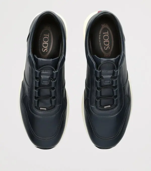 TOD'S Leather Allacciato Sneakers - Navy