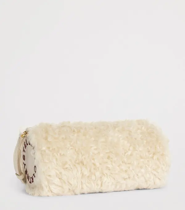 Stella McCartney Faux Shearling Logo Bracelet Shoulder Bag