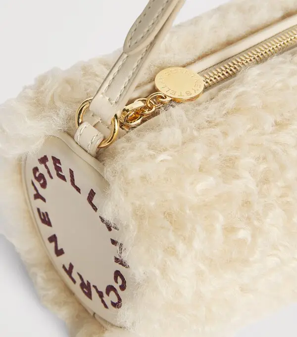 Stella McCartney Faux Shearling Logo Bracelet Shoulder Bag