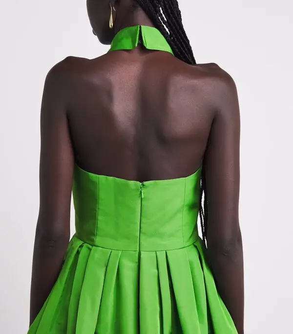 Carolina Herrera Silk Collared Halterneck Gown
