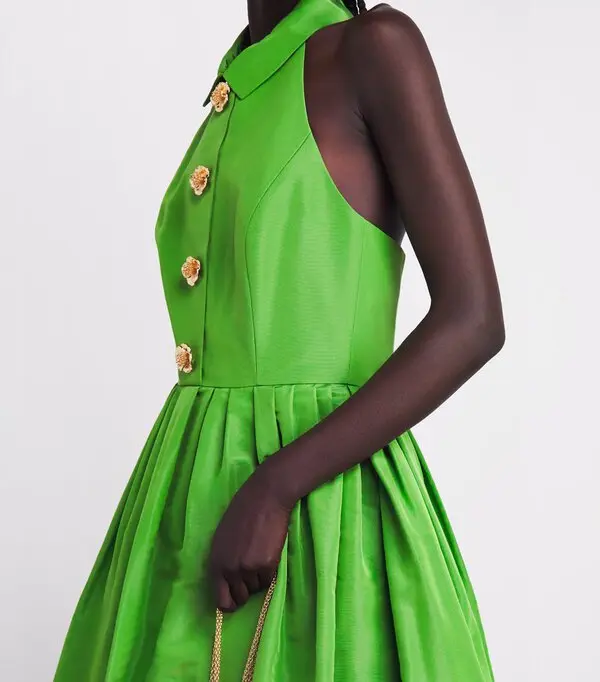 Carolina Herrera Silk Collared Halterneck Gown