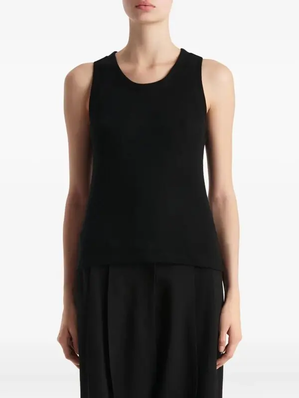 Khaite Isha Sleeveless Ribbed Knit Top - Black
