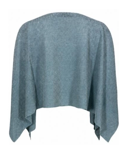 D.exterior Asymmetrical Knitted Shawl With Metallic Thread Detailing