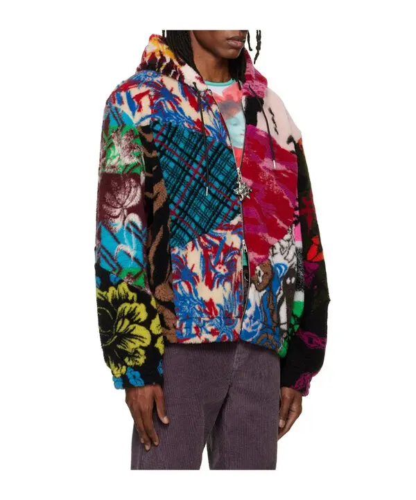 CHOPOVA LOWENA Chkopova Lowena Patchwork Fleece Zip-up Hoodie