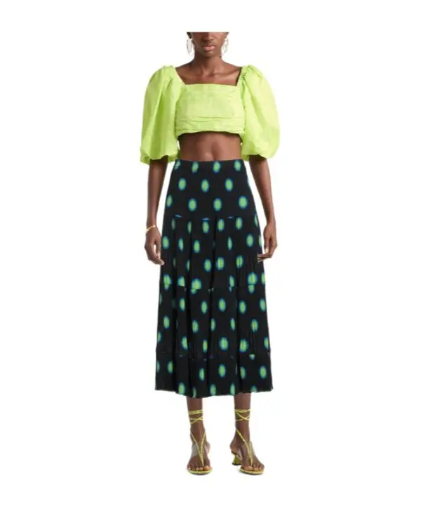 MAISON MARGIELA Polkadot Pleated Midi Skirt