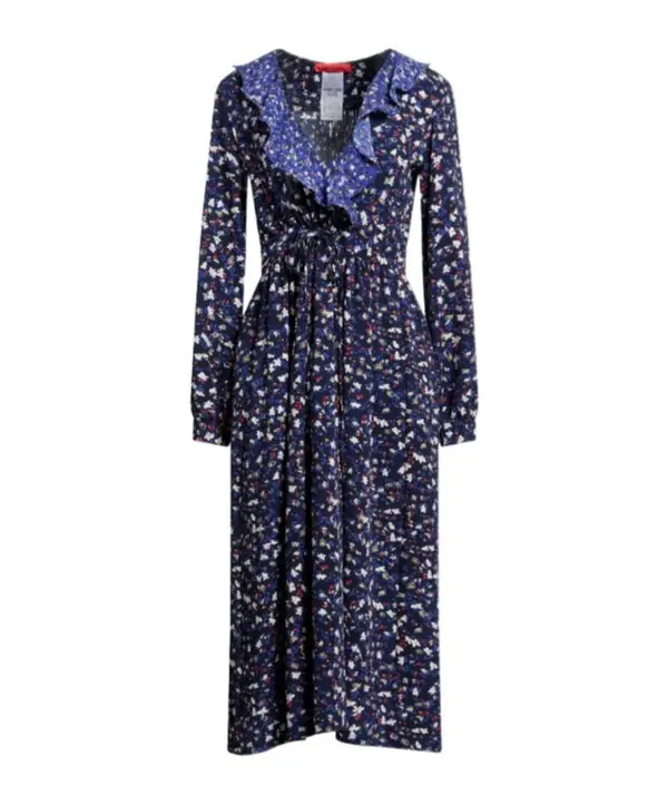 MAXCO. Floralprint Crepe Dress