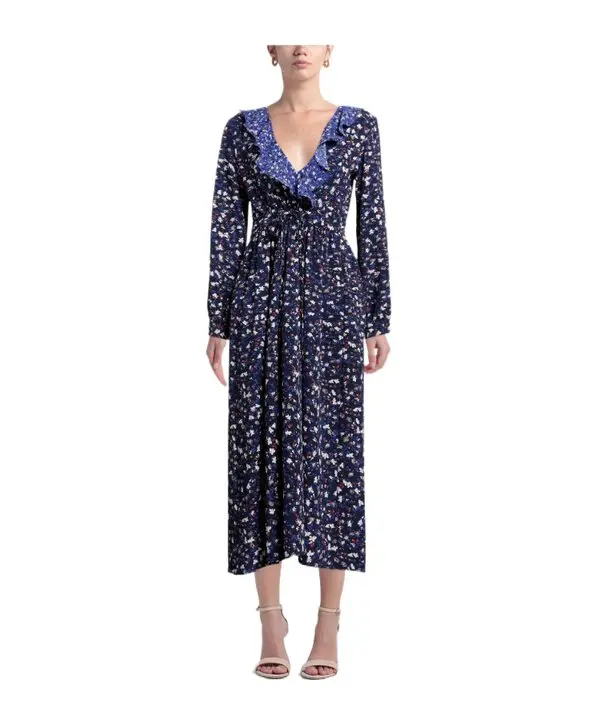 MAXCO. Floralprint Crepe Dress
