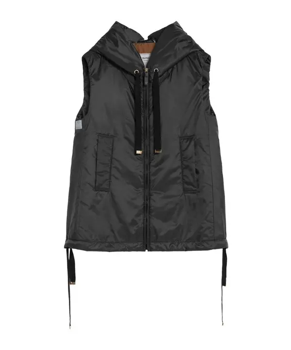 Max Mara Zip-up Drawstring Gilet - Black