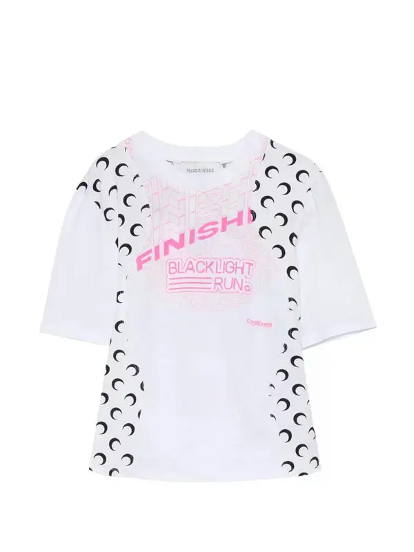 MARINE SERRE Moon Print Panelled T-shirt - White