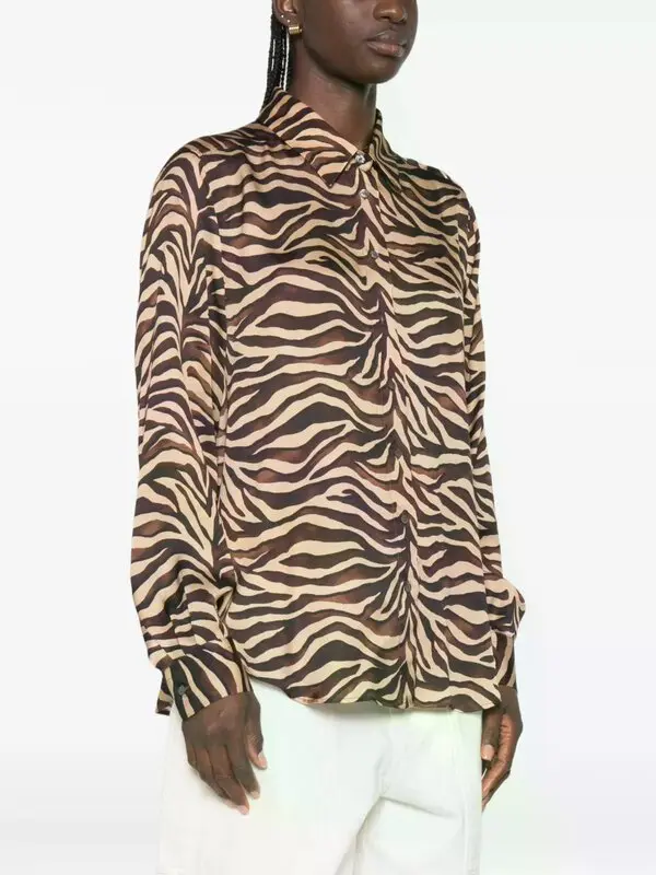 ZANETTI Zebra-print Long-sleeve Shirt