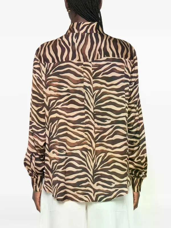 ZANETTI Zebra-print Long-sleeve Shirt