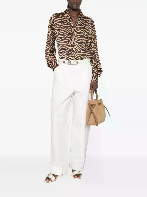 ZANETTI Zebra Print Long Sleeve Shirt
