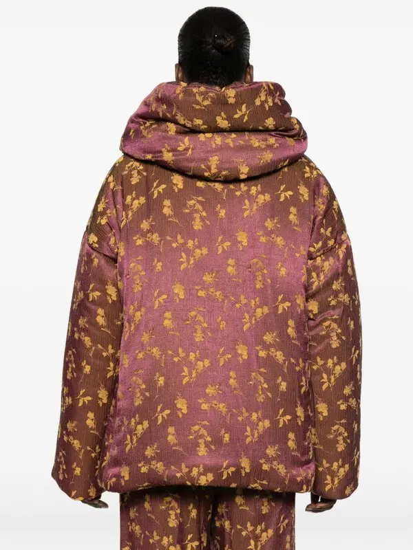 Dries Van Noten Floral Jacquard Padded Jacket - Multicolor