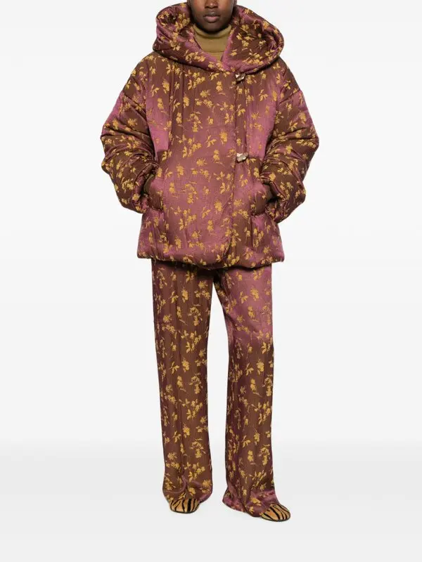 Dries Van Noten Floral Jacquard Padded Jacket - Multicolor