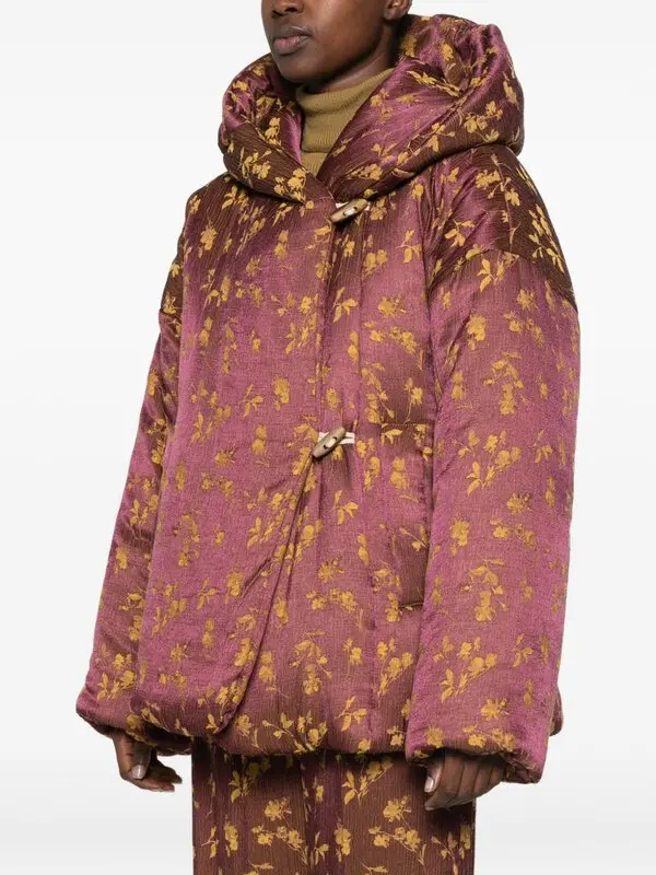 Dries Van Noten Floral Jacquard Padded Jacket - Multicolor