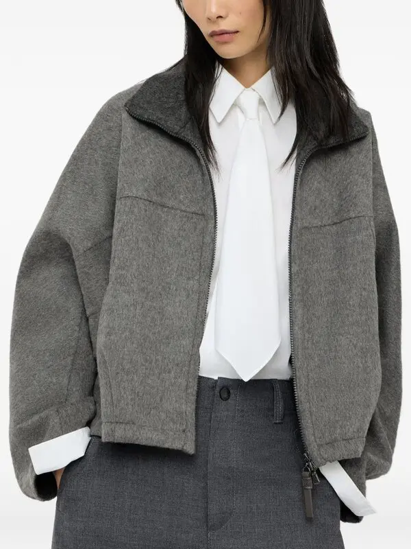 Brunello Cucinelli Virgin Wool Double Cloth Bomber Jacket - Multicolor