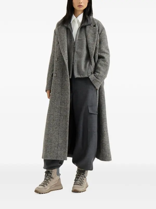 Brunello Cucinelli Virgin Wool Double Cloth Bomber Jacket - Multicolor