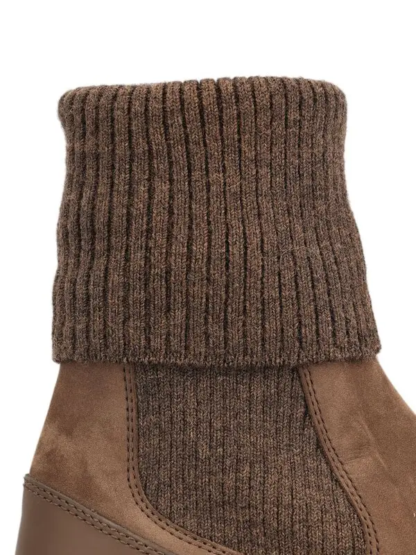 TOD'S Leather Knitted Chelsea Boots