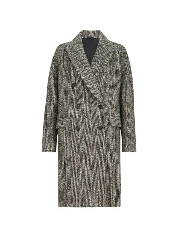 Brunello Cucinelli Wool Double-breasted Coat - Multicolor