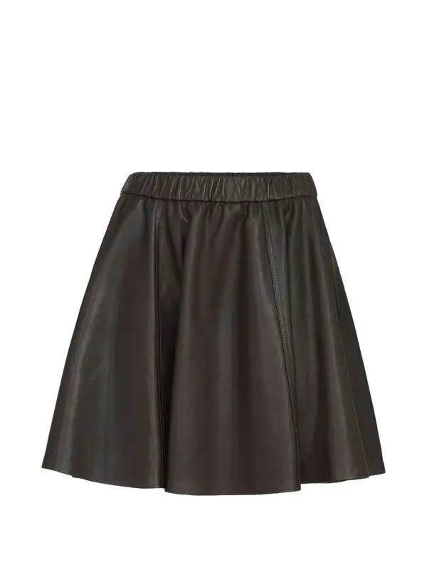 Brunello Cucinelli Leather Mini Skirt