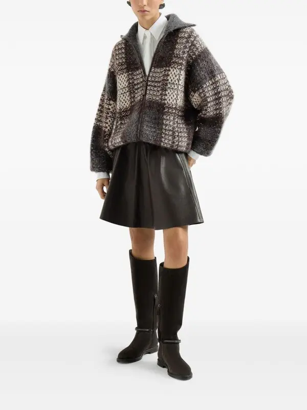 Brunello Cucinelli Leather Mini Skirt