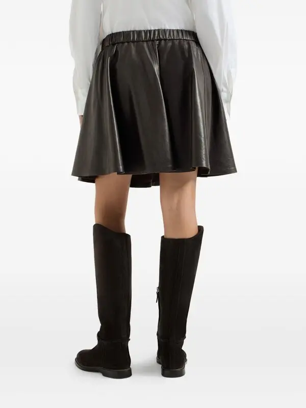 Brunello Cucinelli Leather Mini Skirt