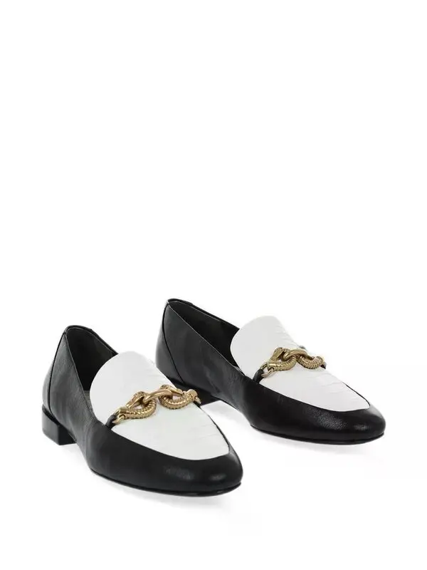 Tory Burch Gardenia Crocodile-effect Horsebit Loafers
