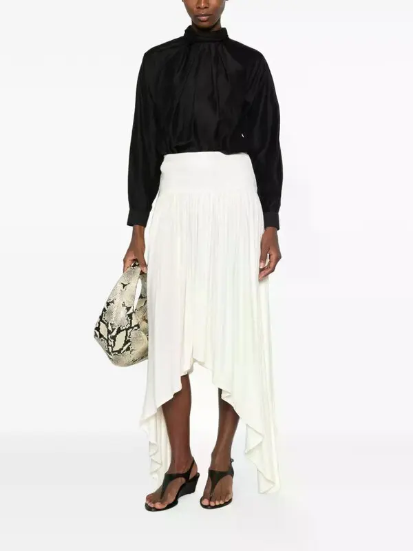 ZANETTI High-neck Gathered Blouse