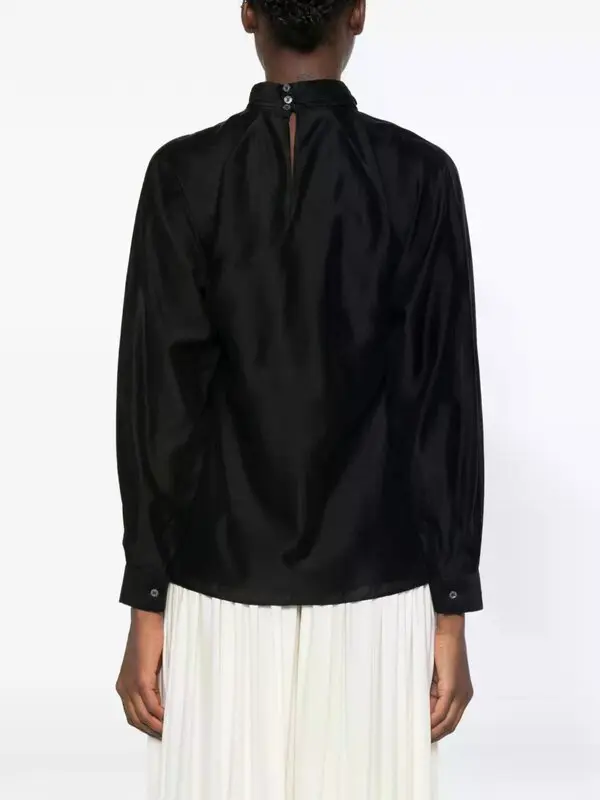 ZANETTI High-neck Gathered Blouse
