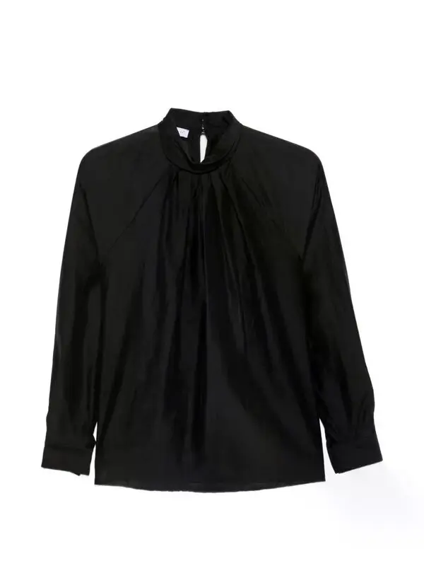 ZANETTI High-neck Gathered Blouse