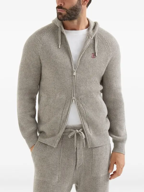 Brunello Cucinelli Logo Cashmere Hoodie
