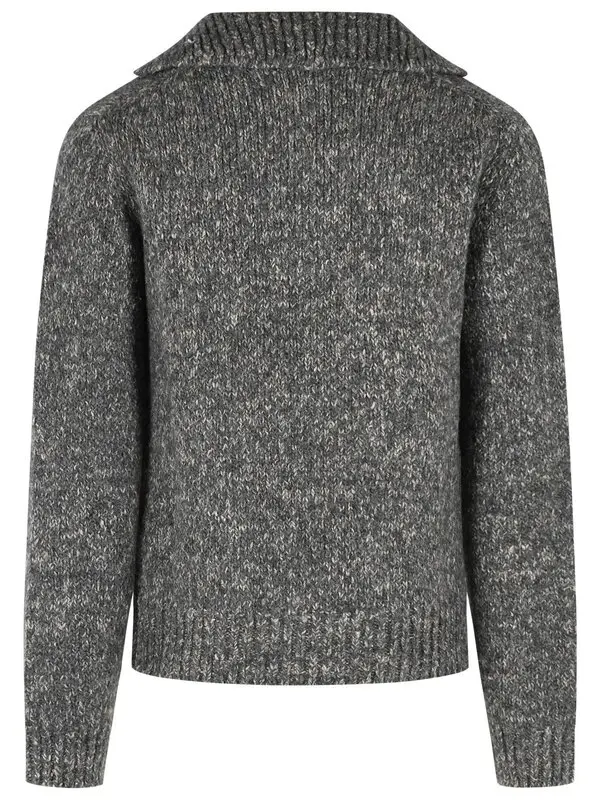 Dolce & Gabbana Grey Virgin Wool Blend Polo Shirt