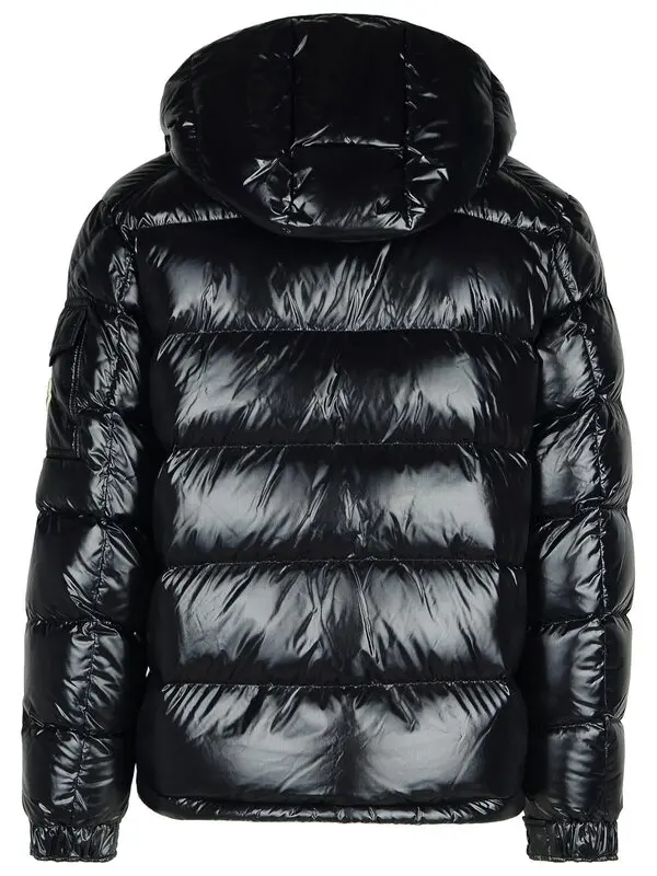 Moncler Maya Shiny Nylon Down Jacket - Black