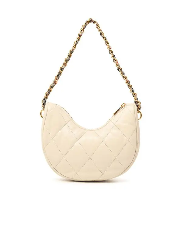 Burberry Horseshoe Quilted Leather Bag - Cream