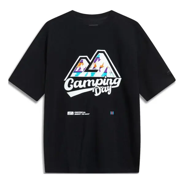 LI-NING Counterflow Camping Day Graphic T-shirt 'black - Black/multi-color