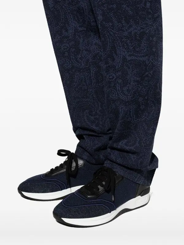 Brioni Cotton And Linen Blend Lace-up Sneakers