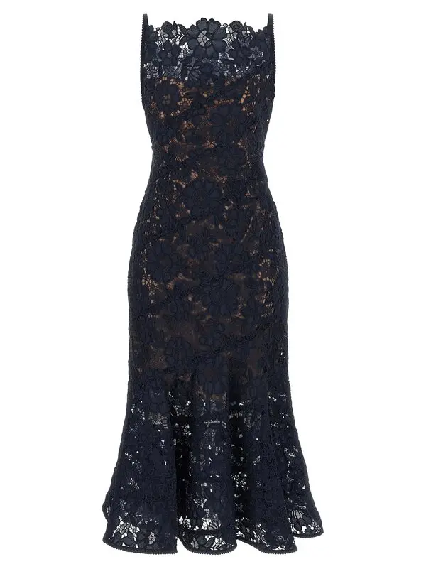 SELF-PORTRAIT Spiral Lace Midi Dress