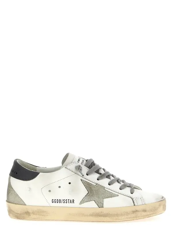 GOLDEN GOOSE Superstar Leather Sneakers With Contrast Suede Star And Heel