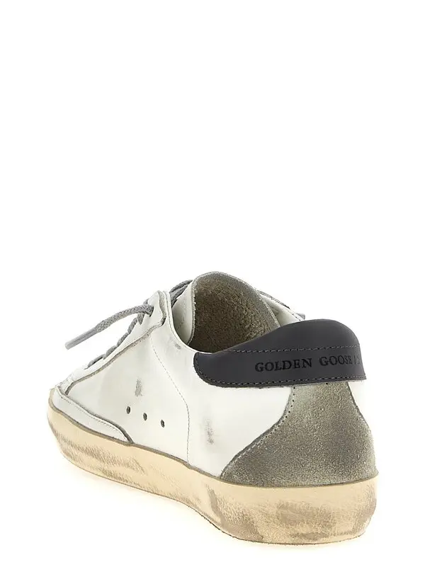 GOLDEN GOOSE Superstar Leather Sneakers With Contrast Suede Star And Heel