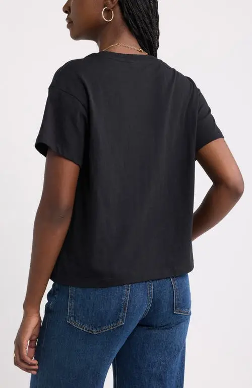 Treasure & Bond Essential Cotton T-shirt With Dropped Shoulders - Black