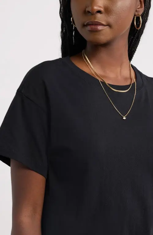 Treasure & Bond Essential Cotton T-shirt With Dropped Shoulders - Black