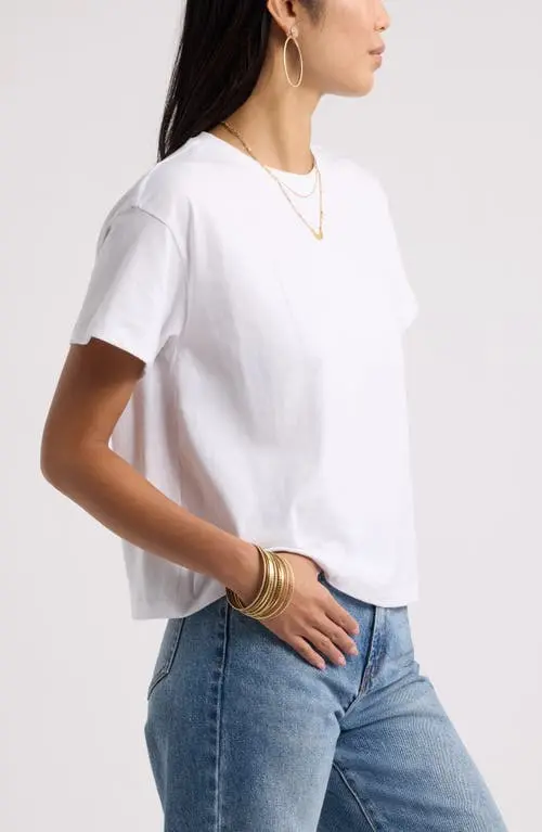 Treasure & Bond Essential Cotton T-shirt With Dropped Shoulders - White