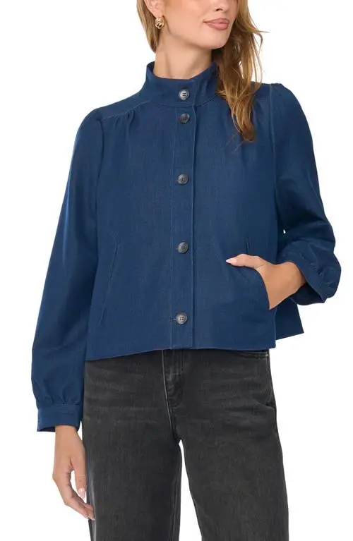 Vince Camuto Funnel Neck Gathered Shoulder Jacket